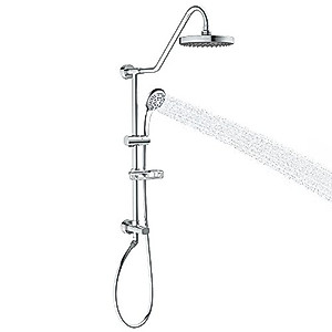 PULSE ShowerSpas 1011-III-CH Kauai III Shower System, with 8" Rain Showerhead, 5-Function Hand Shower, Adjustable Slide Bar and Soap Dish, Polished Chrome Finish
