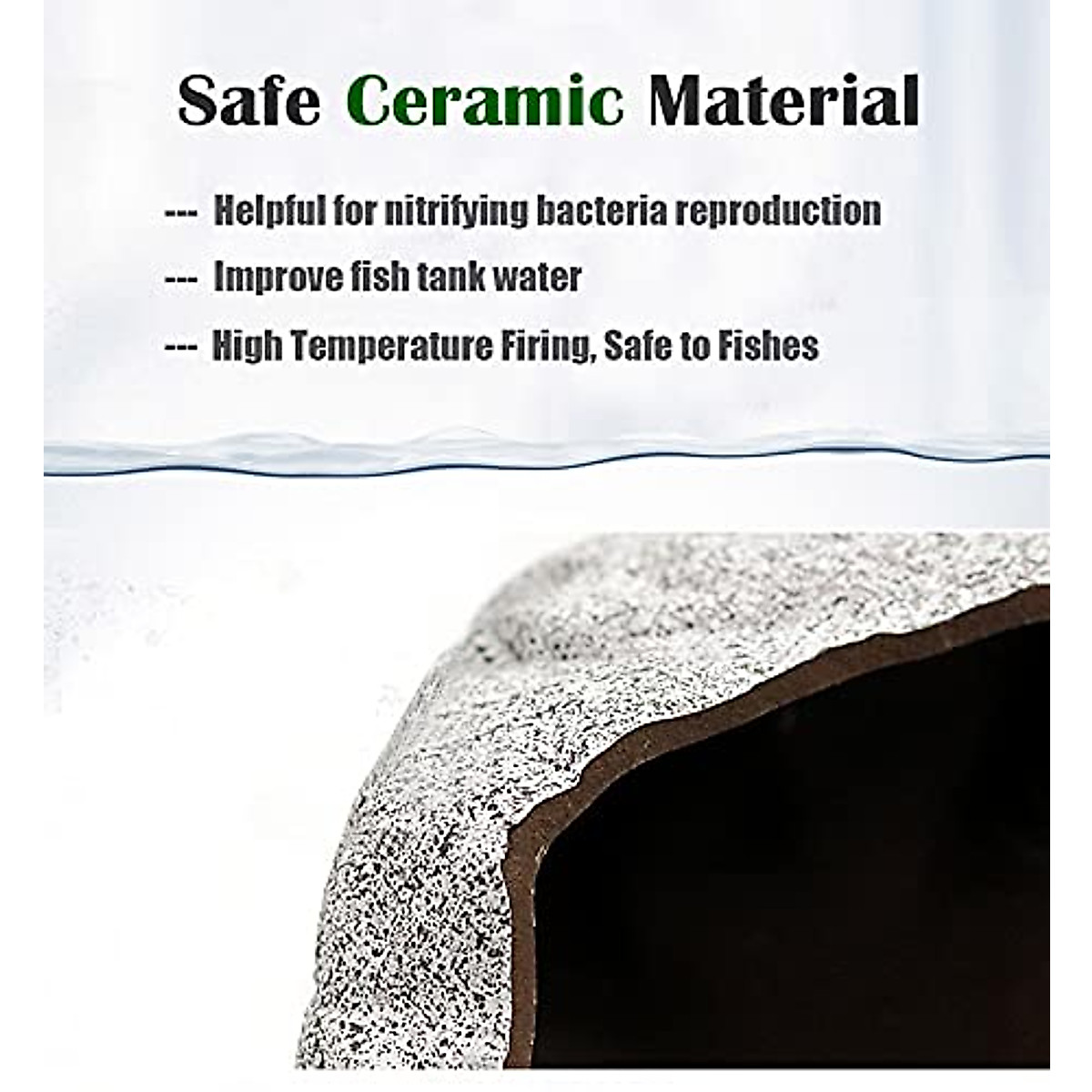 SpringSmart Aquarium Hideaway Rock Cave for Aquatic Pets to Breed, Play and Rest, Safe and Non-Toxic Ceramic Fish Tank Ornaments, Decor Stone for Betta