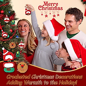 Crochet Kit for Beginners,4 pcs Christmas Crochet Animal Kit Donut Decoration Set with Step-by-Step Video Tutorial,for Kids and Adult Learn to Crochet,Christmas Decoration Gifts,30%+ Yarn