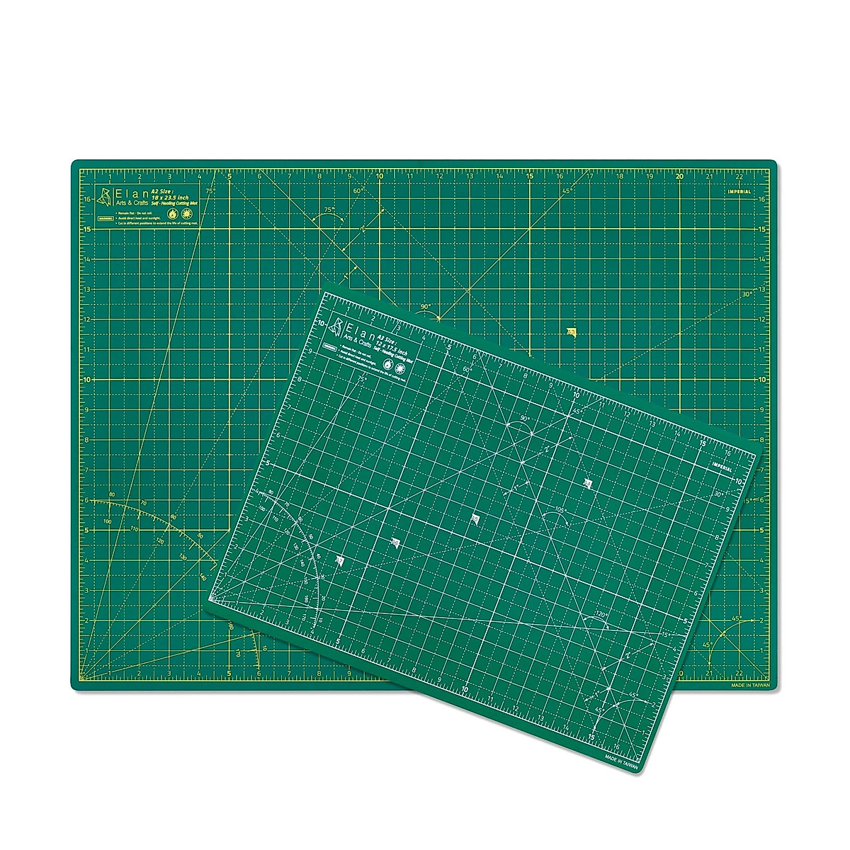 Elan Cutting Mat A2 Green, Self Healing Cutting Mat 18 x 24 INCH, 5-Ply Craft Mat Green, Hobby Cutting Mat 18x24 INCH, Fabric Cutting Board for Crafts, Quilting Cutting Board, Cutting Mats for Crafts