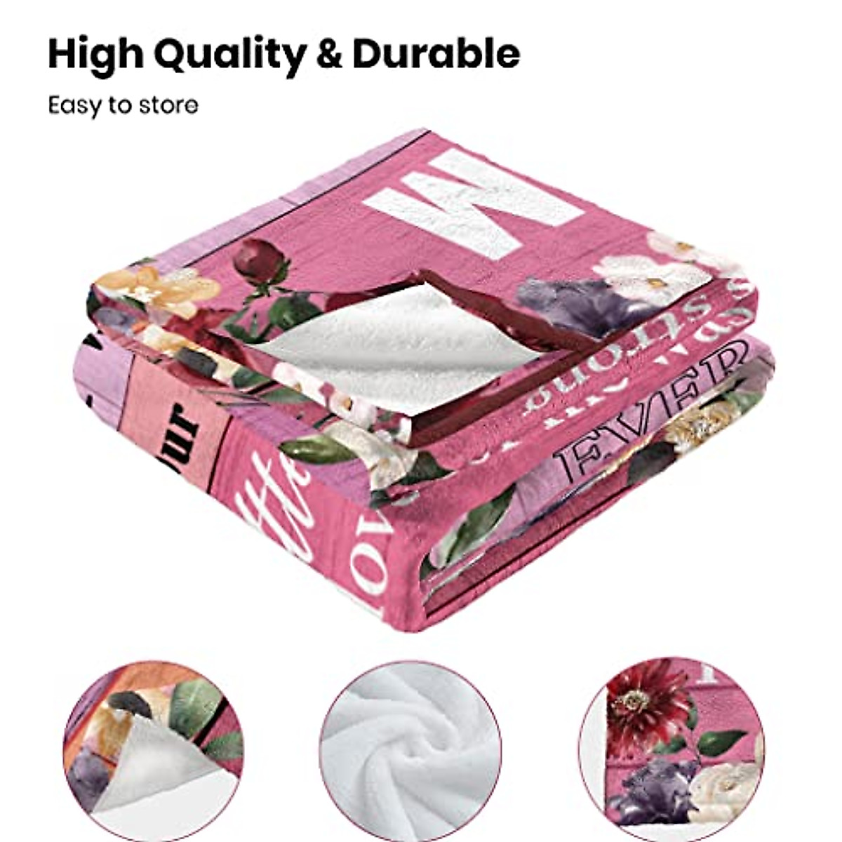 Jzufnap Gifts for Mom Blanket, Mom Blanket from Daughter, Ultra-Soft Fleece Flannel Mother Throw Blankets for Warm Birthday Present, Thanksgiving Day and Mother Day, 50" x 60"