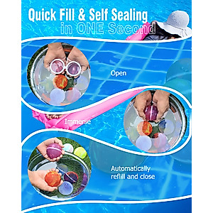 Reusable Water Bombs[2024 NEWdesign]Magnetic Water Balloons Quick Fill Self Sealing Summer Water Balls Outdoor Games Toys Activities for Kids/Teens/Boys/Girls/Pool/Backyard Fun
