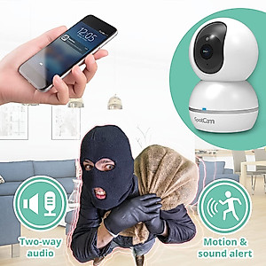 SpotCam Eva 2 Wireless Home Security Camera, 1080p FHD, Indoor, Night Vision, Two-Way Talk, Motion & Sound Alert, PTZ Pan/Tilt, Automatic Human Tracking, with Free Fulltime Cloud Recording