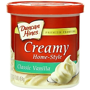 Duncan Hines Creamy Vanilla Flavored Frosting, 16 OZ Can of Dessert and Cake Frosting (8 Pack)