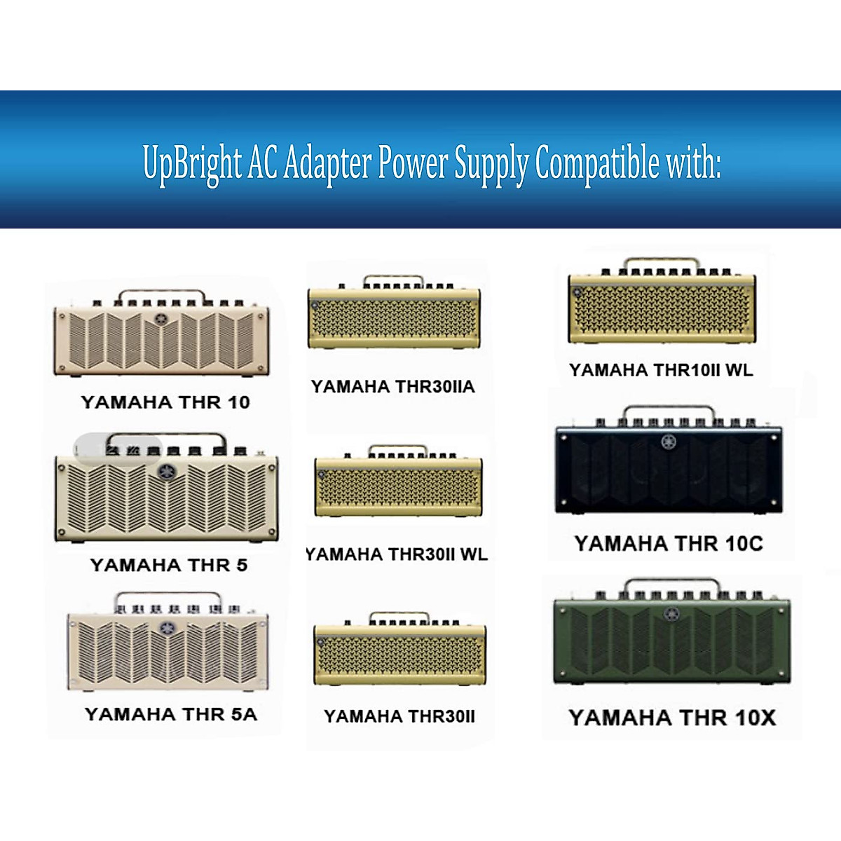 UpBright 15V AC/DC Adapter Compatible with Yamaha THR10 THR10C THR10X THR5 THR5A Modeling Combo THR10II THR30 II A THR30II WL Wireless Guitar Amplifier Amp THR30IIA Mini TSS-15 DTS Power Supply Cord