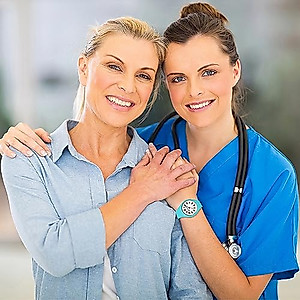 GOLDEN HOUR Waterproof Sports Analog Unisex Watches for Nurse Medical Professionals, Students - Military Time Glowing Easy to Read Dial, Jelly Silicone Strap in Light Blue