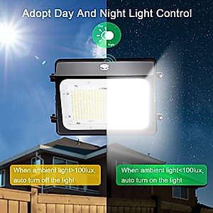 Bolumka 100W LED Wall Pack Light with Dusk-to-Dawn Photocell, IP65 Waterproof Security Flood Lights Outdoor, 5000K Daylight 13,500LM Super Bright 100-277V for Commercial Street & Area Lighting