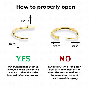 14k Yellow Gold Round Endless Hoop Earrings - 10-18mm (10 Millimeters)……