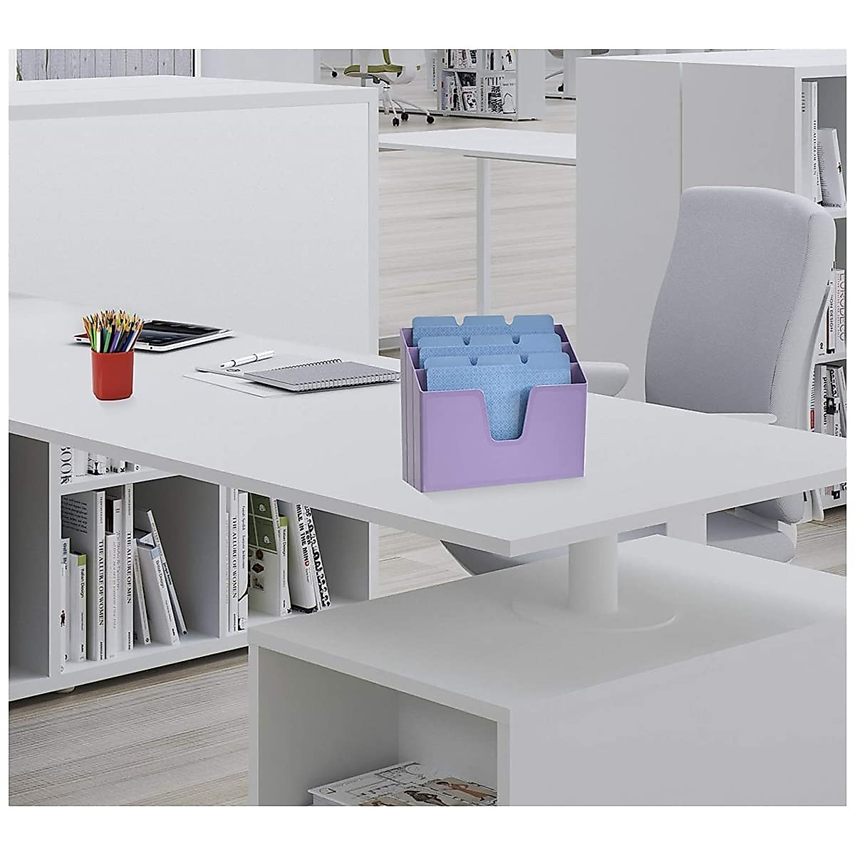 Acrimet Horizontal Triple File Folder Holder Organizer (Purple Color)