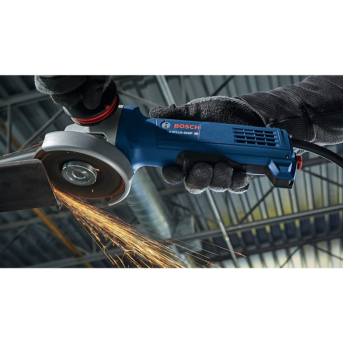 BOSCH GWS10-450P 4-1/2 In. Ergonomic Angle Grinder with Paddle Switch, Grey,black,blue