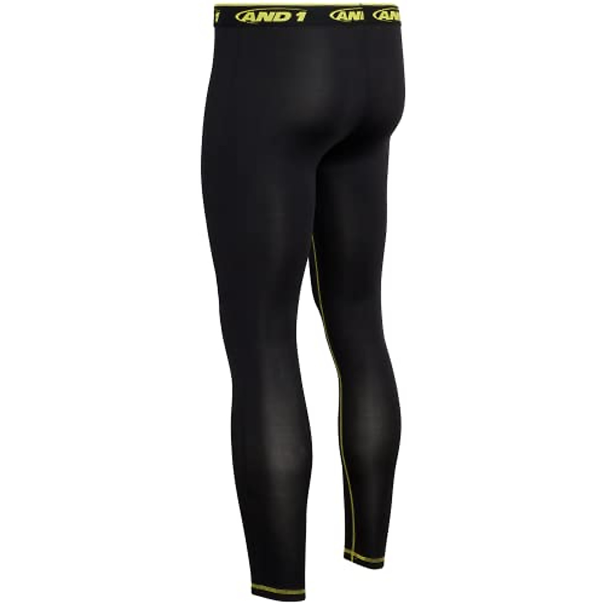 AND1 Men's Performance Leggings - Athletic Compression Base Layer Tights (Size: S-XL), Size X-Large, Black