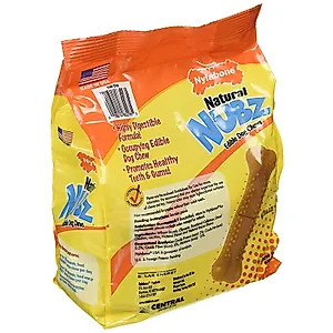 (pack of 2) Nylabone Natural Nubz Edible Dog Chews 22ct. (2.6lb/bag) -Total 5.2lb (Limited Edition)