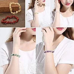 Jewdreamer 20Pcs Natural Gemstone Bracelets Chakra Crystal Irregular Chips Beads Stretch Bracelets for Women Align Chakras/Conquer Fear/Increase Communication Reiki