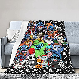 Halloween Blankets Cartoon Super Soft Throw Blanket Horror Movie Throw Scary Mysterious Character Air Conditioner Blanket Warm Cozy Flannel Blanket Home Decor for Couch Bed Sofa50 X40