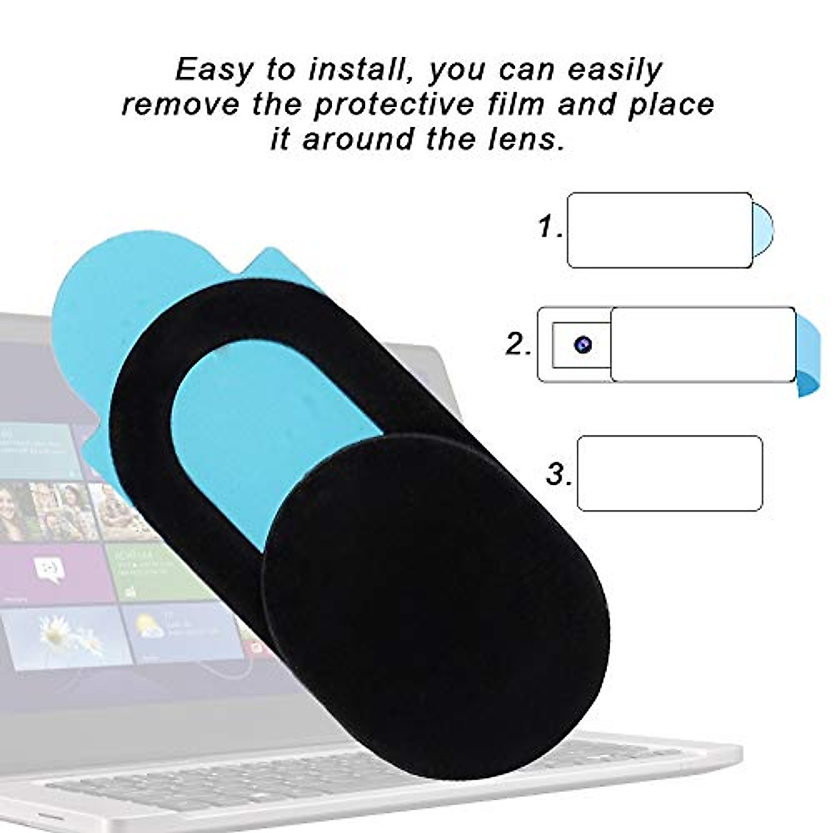 Vingvo 0.8Mm Webcam Cover, Web Camera Cover, Abs Webcam Cover Easy And Simple Installation For Smartphones Tablets(6 Pieces)