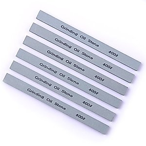 CHEERBRIGHT 400# 6pcs Green Carbon Whetstone Stone Set Sharpening OilStone Kit (5.9x0.47x0.24Inch)