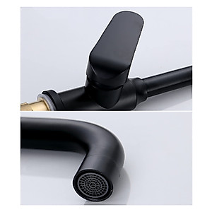 JEMITA Kitchen Faucet 304 Stainless Steel Black & Chrome Hot and Cold Mixer Sink Tap Deck Mount 360 Degree Swivel Kitchen Sink Faucets (Color : 02)