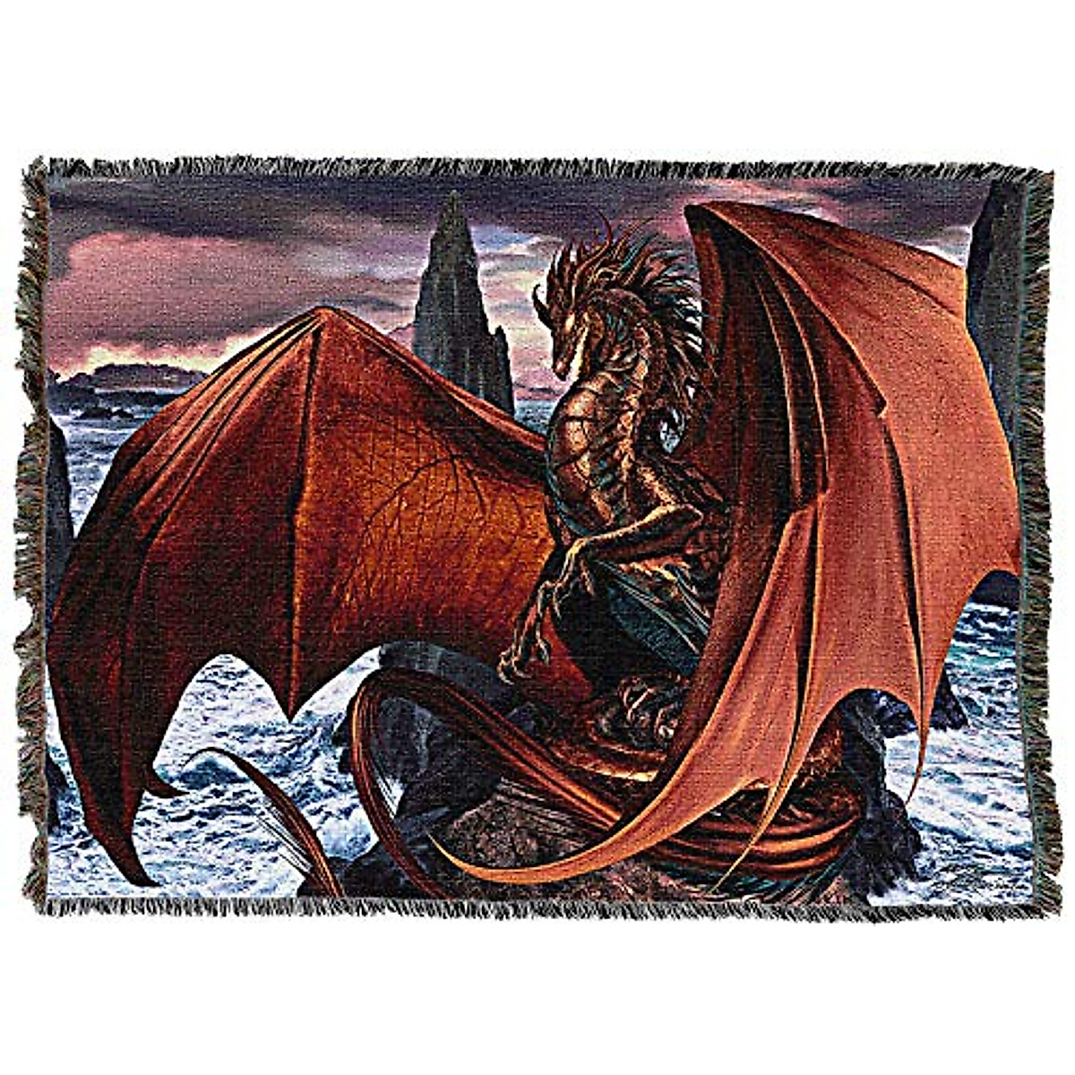 Pure Country Weavers Coppervein Blanket by Ruth Thompson - Gift Dragon Fantasy Tapestry Throw Woven from Cotton - Made in The USA (72x54)