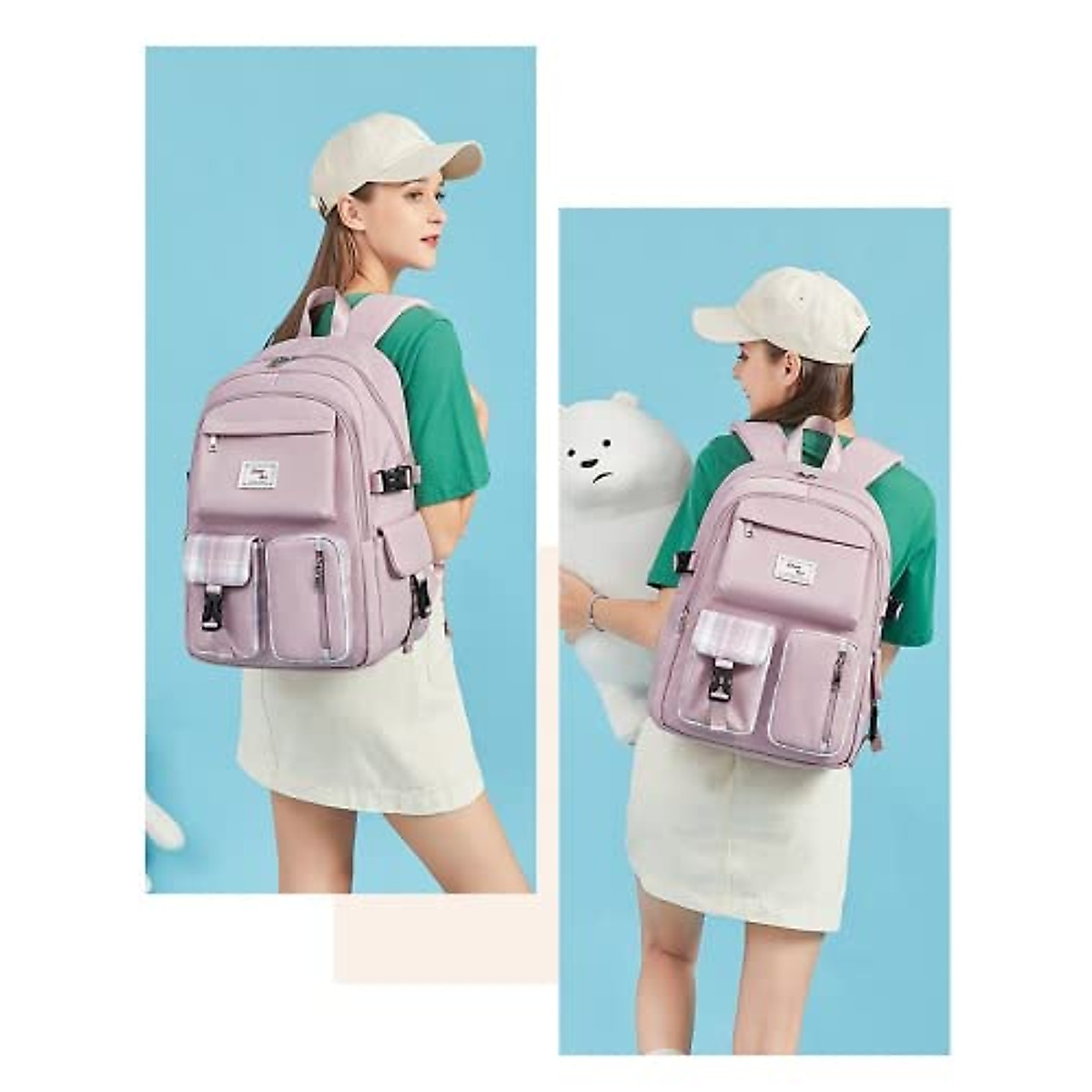 Laptop Backpacks 18 Inch School Bag College Backpack Anti Theft Travel Daypack Large Bookbags for Teens Girls Boys (Black)