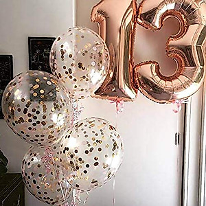 Number Balloon 60 Rose Gold 40 Inch Foil Balloon Big Giant Jumbo Birthday Party Decorations Foil Mylar Helium Numbers Balloons for Men Women 60th Anniversary Event
