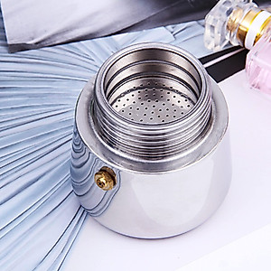 FLYHERO Moka Pot Stainless Steel Coffee Pot Stovetop Espresso Maker Percolator Italian Coffee Maker 200ml/7oz/4 cup W/Electric Stove (4 Cup)