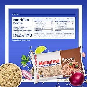 Mahatma Whole-Grain Brown Rice, 32-Ounce Bag of Rice, Stovetop or Microwave Rice