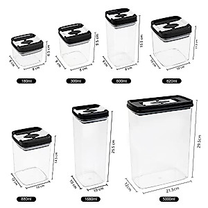 FOOYOO 16 Pack Airtight Food Storage Containers Set with Lids - Clear Cereal Containers Storage Set, BPA Free Plastic Kitchen Pantry Organization and Storage with Labels, Marker & Spoon Set