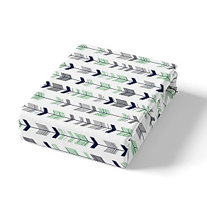 Geometric Arrows Fitted Sheet Queen, Ethnical Pattern with Feathers Boho Exotic Bedding Set 3pcs for Kids Teens Room Decor,Native Tribal Teal Bed Cover, Rustic Bed Sheet Set with 2 Pillowcases