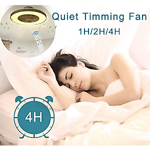 Anresun 23" LED Ceiling Fan with Lights, for Indoor Kitchen Bathroom Bedroom, Dimmable with Remote Control, 3 Files, Adjustable Wind Speed, Modern Ceiling Fan