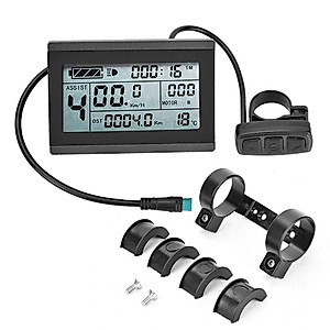 MAGT Bicycle Display Meter, Electric Bicycle LCD Display Meter KT-LCD3 3.74 x 2.56 Inch Plastic Electric Bicycle Conversion Kit with Connector