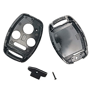 Cutting Not Required - Replacement Key Fob Shell Case Fit for Honda Accord Civic Ex Pilot CR-V 4 Buttons Keyless Entry Remote Car Key Housing with Screwdriver