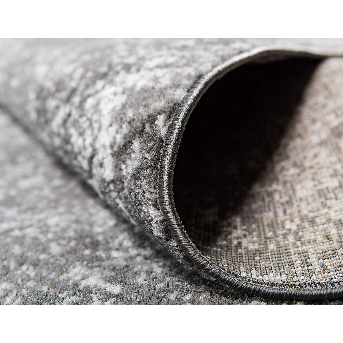 Unique Loom Sofia Collection Area Rug - Casino (6' 1" x 9' Rectangle, Dark Gray/ Ivory)