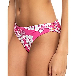 Roxy Women's Standard Beach Classics Hipster Bikini Bottom, Shocking Pink Hello Aloha 232