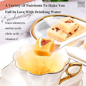 DOZO Rock Sugar Lemon Tea Lemon Honey Rock Candy 14.11oz/400g Yellow Lump Rock Sugar with Lemon Sugar Cubes Lemon Honey Candy Caffeine Free Individual Package 柠檬蜂蜜冰糖