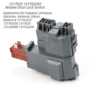 𝐍𝐞𝐰 𝐔𝐩𝐠𝐫𝐚𝐝𝐞131763202 131763256 Washer Doors Lock Latch Switch Assembly, for Electrolux, Frigidaire Affinity White-Westinghouse, Crosley, Gibson, GE. Front Load Washer Switch Part 1317632