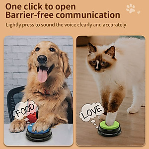 Set of 5 Color Dog Buttons with Rubber Mat for Communication,Dog Talking Buttons,Pet Buttons,Dog Training & Behavior Aids,Train Your Dog to Voice What They Want