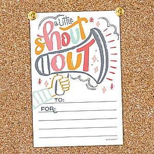 Fun Shout Out Cards For Employees, Office Staff, Teachers and Students - Appreciation and Recognition Reward Cards For School or Work Bulletin Board (50 Count)