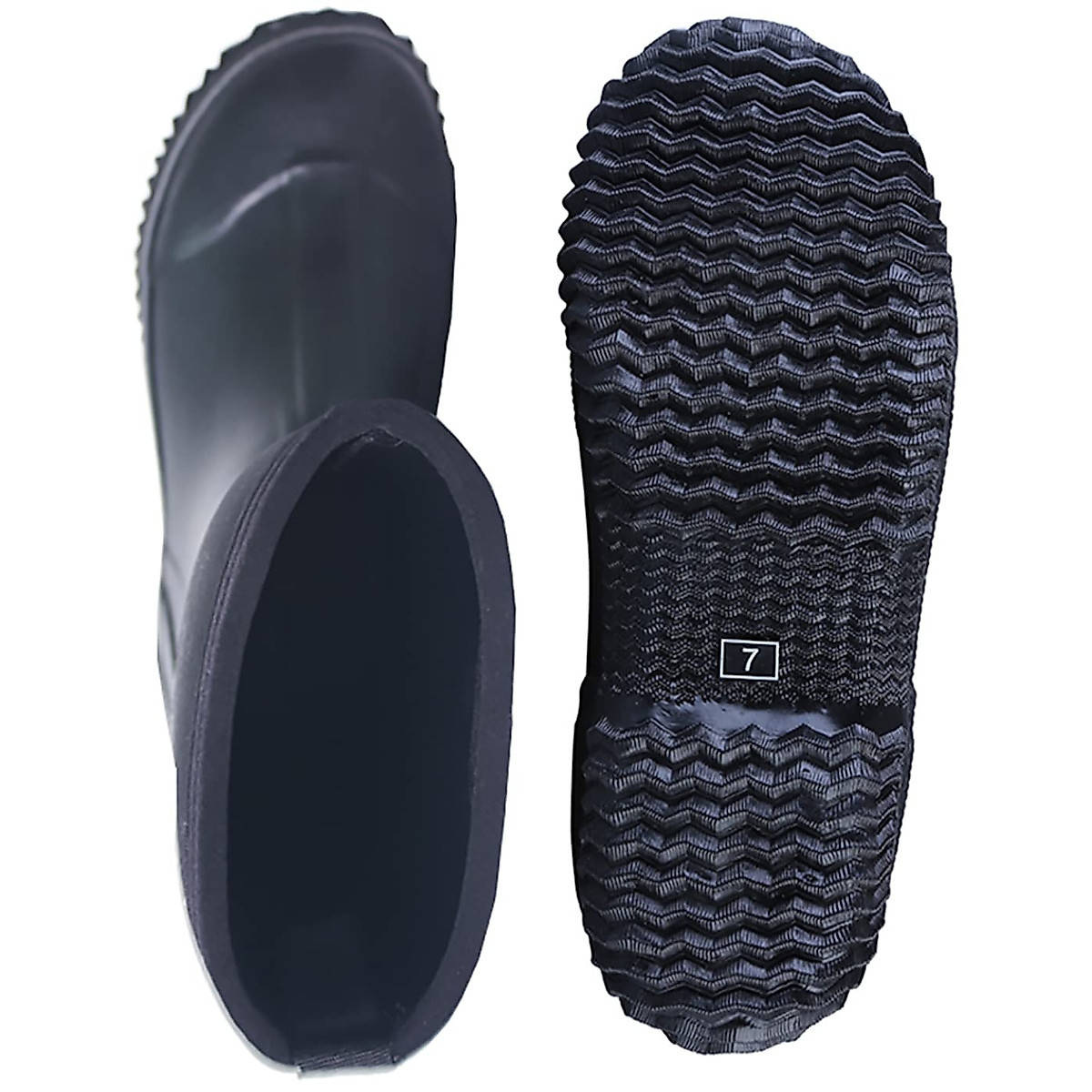 TENGTA Men's Waterproof Fishing Hunting Boots Durable Insulated Rubber Neoprene Rain Boots Womens Winter Snow Work Shoes Black 12