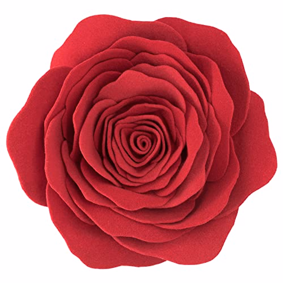 JWH 3D Flower Throw Pillow Cover Aesthetic Decorative Rose Floral Accent Pillow Case Round Cushion Handmade Pillowcase Couch Bed Living Room Chair Bedroom with Insert 14 Inch Red