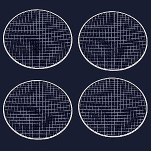 EORTA 4 Pack Disposable Barbecue Grilling Grate 11.6 Inch Round BBQ Mesh Wire Portable BBQ Grill Replacement for Outdoor Cooking Picnic Party Camp, 11.6 inch