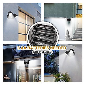 Neporal Outdoor-Motion-Sensor-Security-Light Wireless COB Battery Powered Outdoor Lights IP44 Waterproof Adjustable Outdoor Flood Light for Garage Porch Barn Patio Backyard