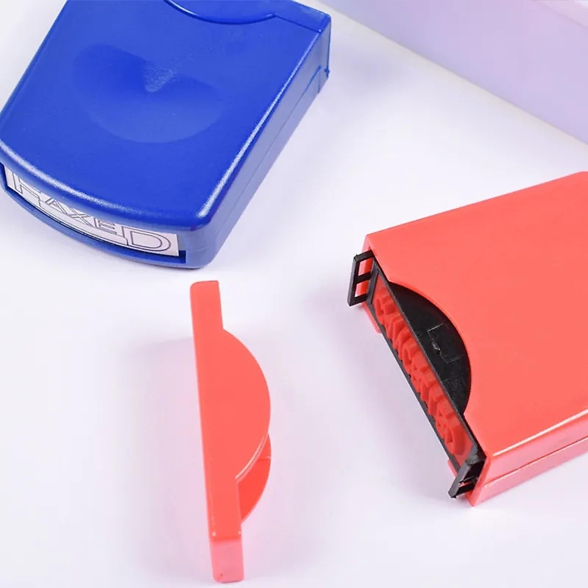 6 Pcs Teacher Stamps for Grading Classroom, Rectangular Self Inking Stamps Set, Motivational Encouraging Comments Colorful Stamps for Parent Signature School Teacher Review Homework Reward Supplies