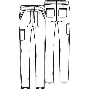 Form Scrub Pants for Women, Knit Drawstring Scrubs for Women CK095P, XXS Petite, Black