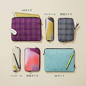 コクヨ フラットポーチ KOKUYO ME ペンケースサイズ テラゾ 水色 KME-LFPH102GB