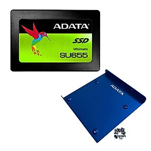 ADATA SU655 120GB 3D-NAND SATA 2.5 Inch Internal SSD with 2.5/3.5 inch SSD Bracket Bundle (ASU655SS-120GT-C-TRAY)