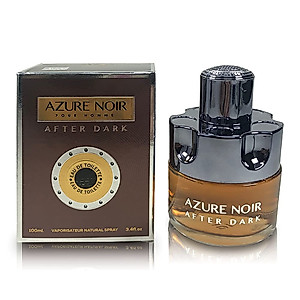Azure Noir After Dark - Eau De Toilette Spray Perfume, Fragrance For Men- Daywear, Casual Daily Cologne Set with Deluxe Suede Pouch- 3.4 Oz Bottle- Ideal EDT Beauty Gift for Birthday, Anniversary