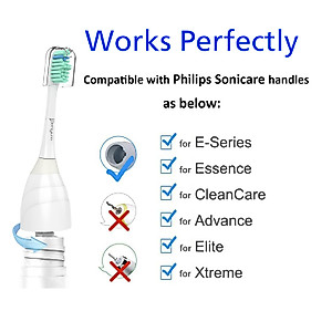 Senyum Replacement Toothbrush Heads Compatible with Philips sonicare E-Series, Replacement Brush Heads Come with Caps, 6 Pack