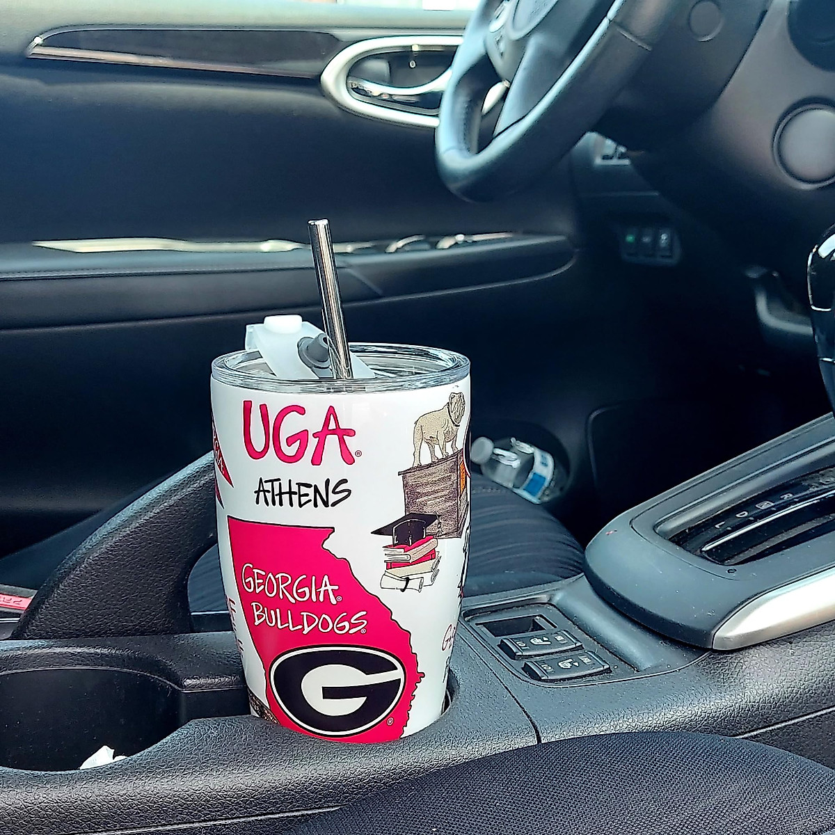 University of Georgia 30oz Stainless Steel 3D Icon Travel Mug– High Performance Double-Walled Thermos w/Convertible Lid & Straw – Insulated Decorative NCAA Beverage Tumbler – For Hot or Cold Drinks