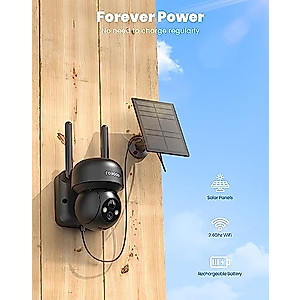 FOAOOD 2K Security Camera Wireless Outdoor, Sloar Camera for Home Security Outside, APP Controls 360° Full Coverage, Color Night Vision, Human Detection, IP65 Waterproof, 2.4G WiFi Connection
