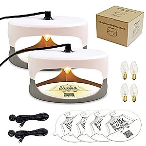 Aspectek Sticky Dome Flea Trap with 2 Sticky Discs. Odorless Insect Traps, Effective for Indoor Use - 2 Pack